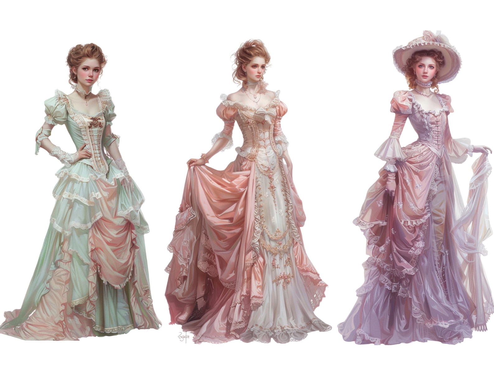 Victorian Lady Full Body Clipart Vintage Lady Victorian Women Clipart ...