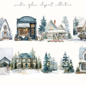 Watercolor Winter Glow Clipart, Neutral Christmas PNG, Rustic Christmas ...