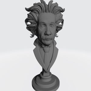 Einstein Bust 3D Print STL File | Science Icon Statue | Digital ...