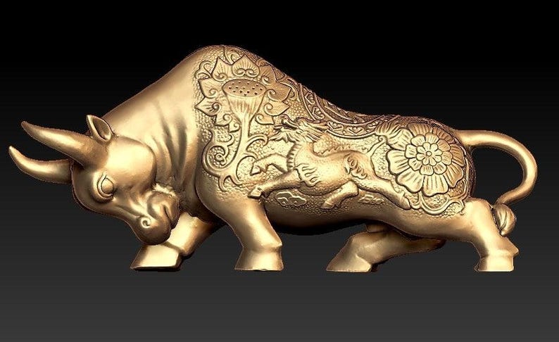 Bull Stl 3D Print File - Etsy