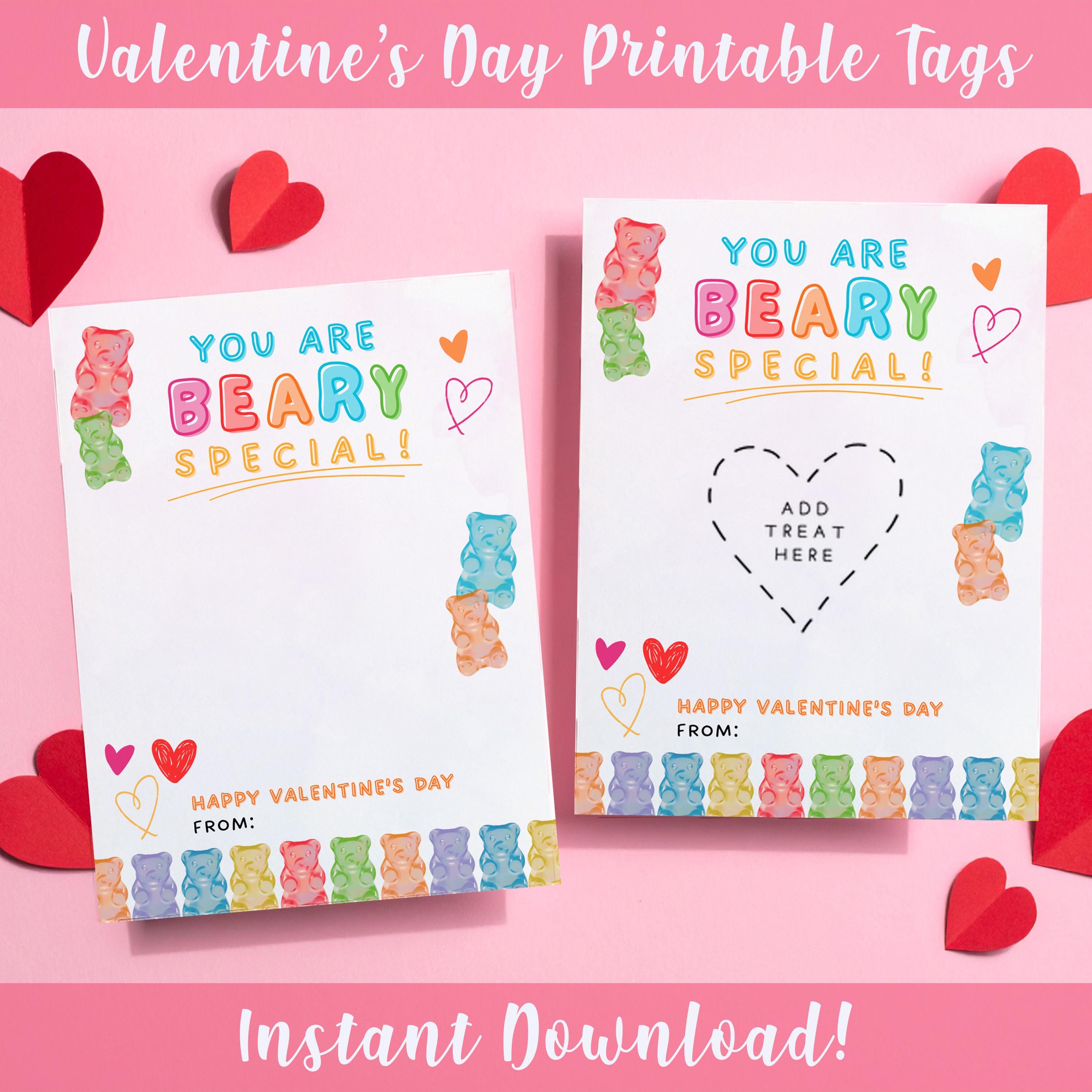 Gummy Bears Printable Valentine's Day Treat Bag Tags, You Are Beary ...