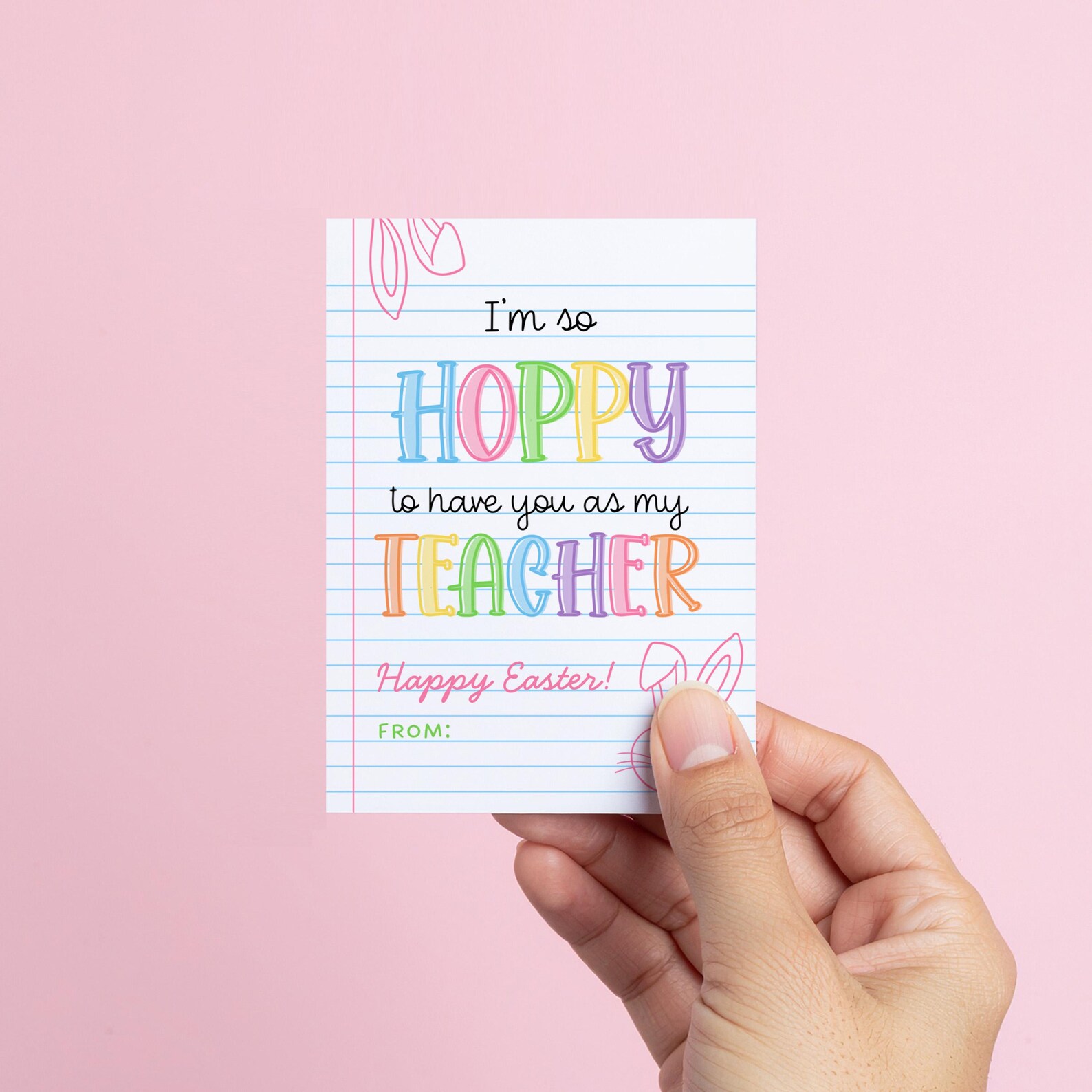 Printable Easter Teacher Gift Tag, I'm so Hoppy to Have You as My ...