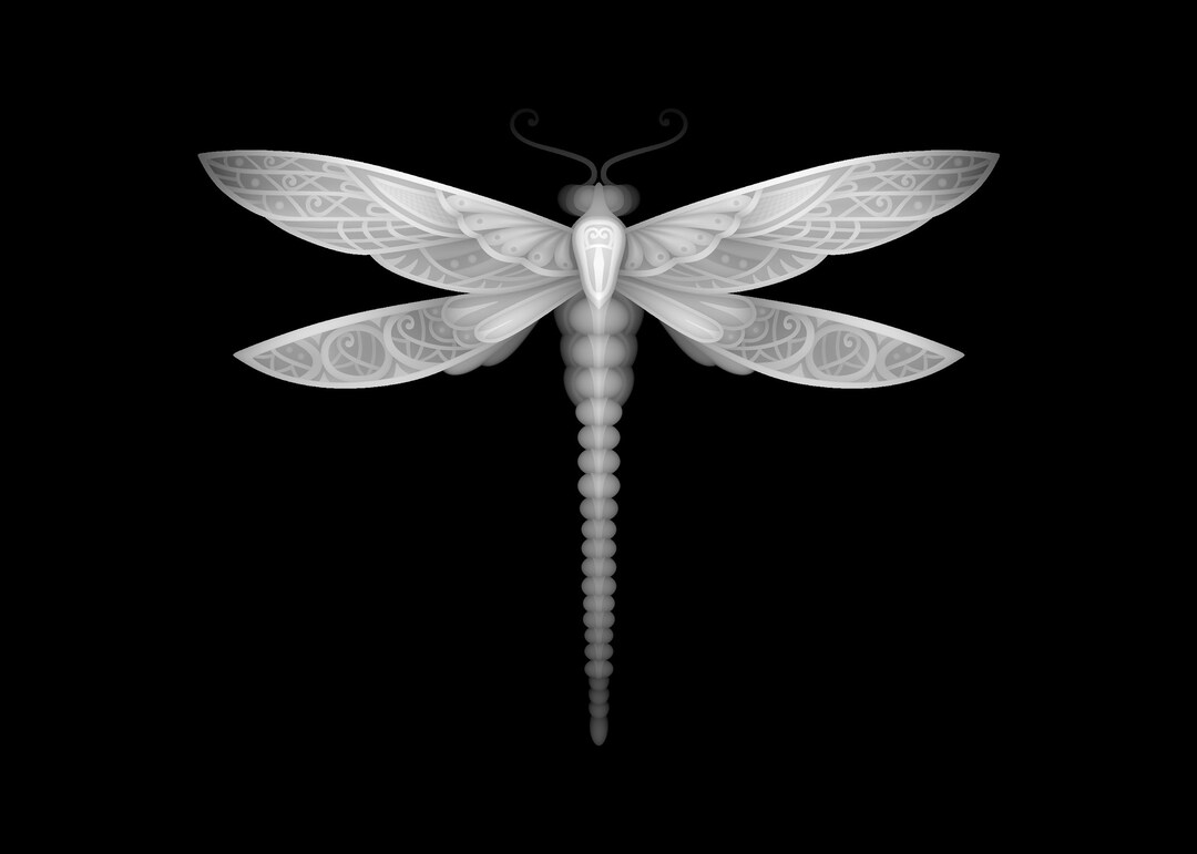 3D Relief Dragonfly - Etsy