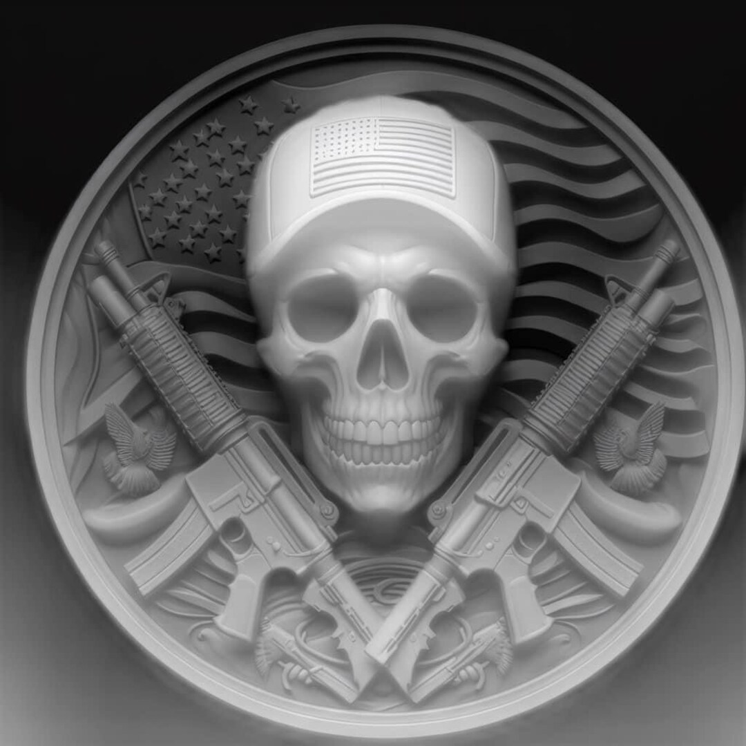 3D Relief Skull - Etsy