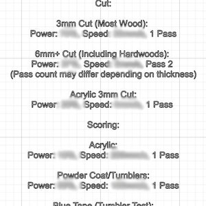Xtool P2 Engrave Settings Library - Etsy