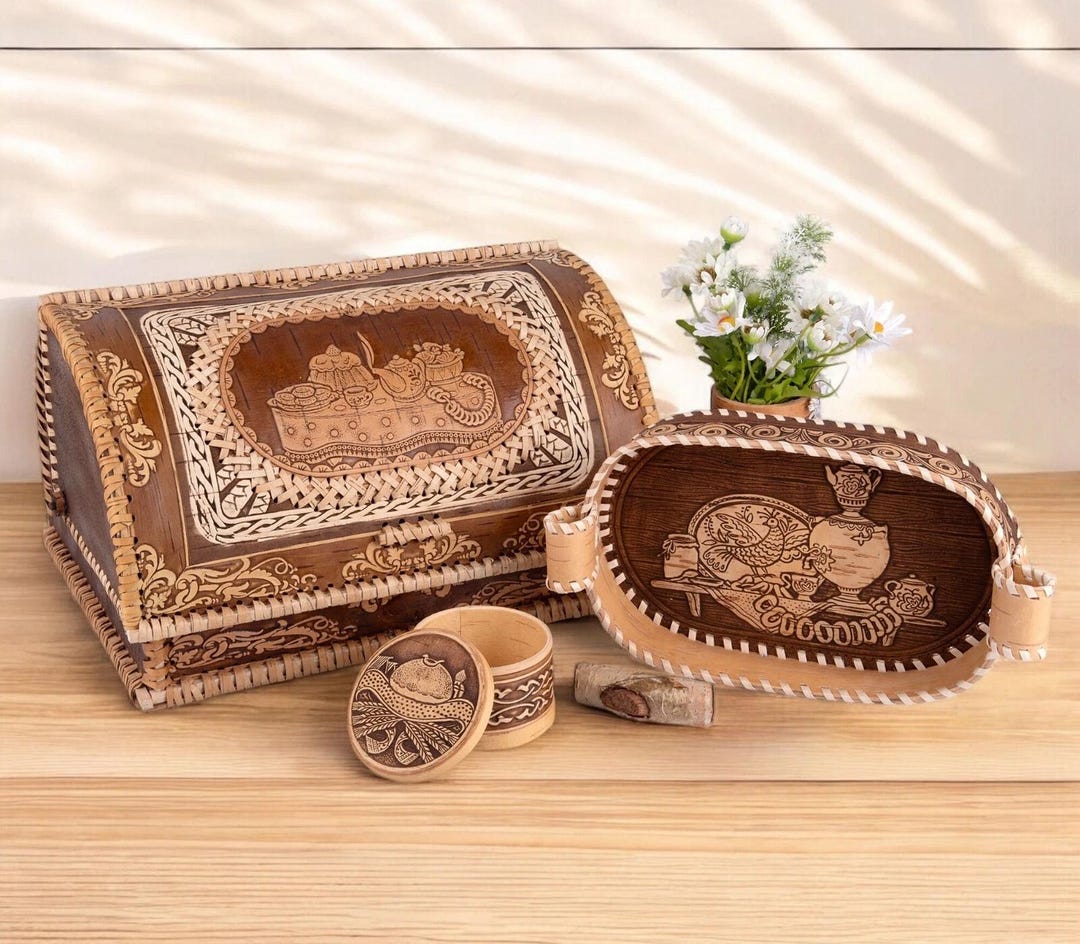 Bread Box, Handmade Birch Bark Bread Box, Farmhouse Basket, Bread Bin ...