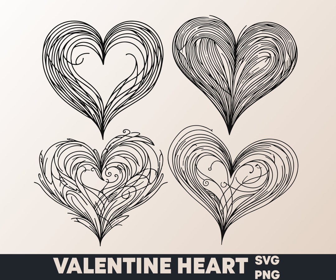 Heart Svg File, Heart Png, Valentines SVG, Heart Outline Svg ...