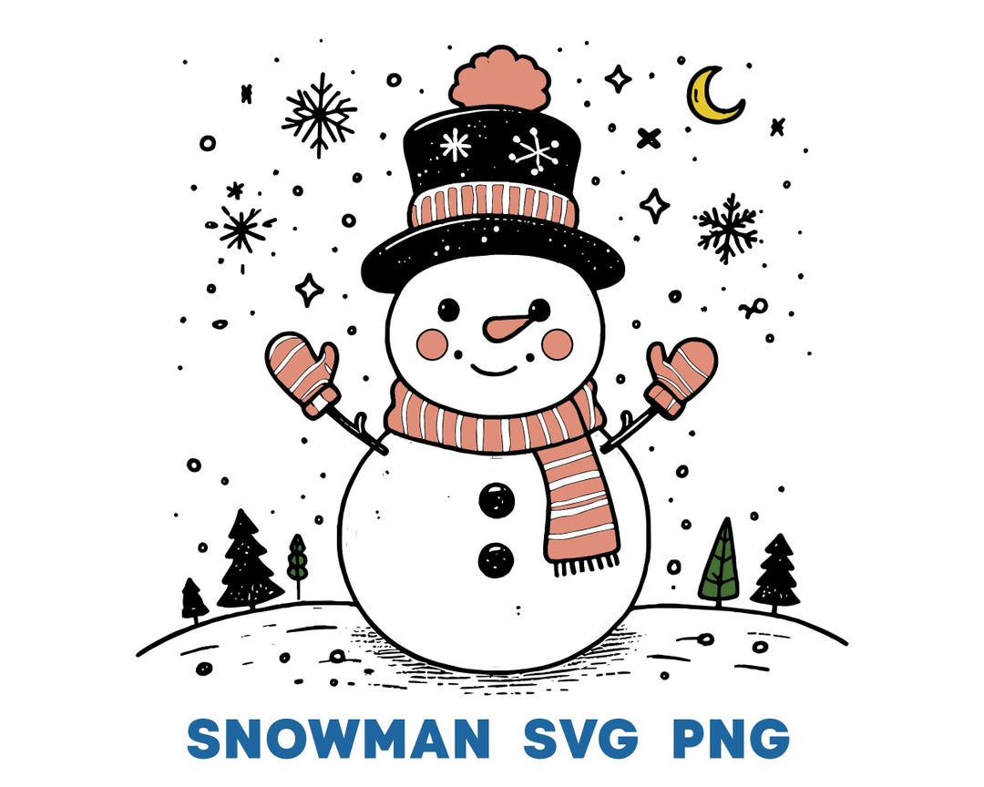 Snowman Svg Png, Snowman Clipart, Christmas Svg, Christmas Png, Digital ...