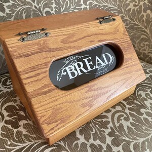 Bread Box, Solid Oak Bread Box, Wooden Bread Bin, Farmhouse Basket ...