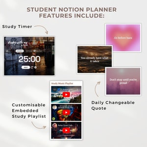 PLR Notion Template Student Planner Bundle With Product Mock Ups, Done for You Notion Planner ...