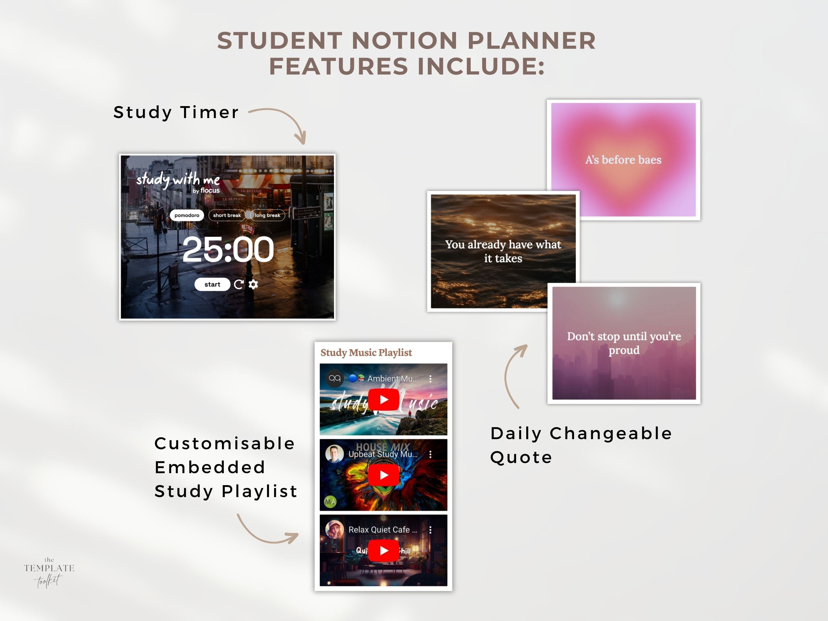 PLR Notion Template Student Planner Bundle With Product Mock Ups, Done for You Notion Planner ...