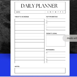 Minimalist Daily Planner Printable, Instant Download, Daily to Do List ...