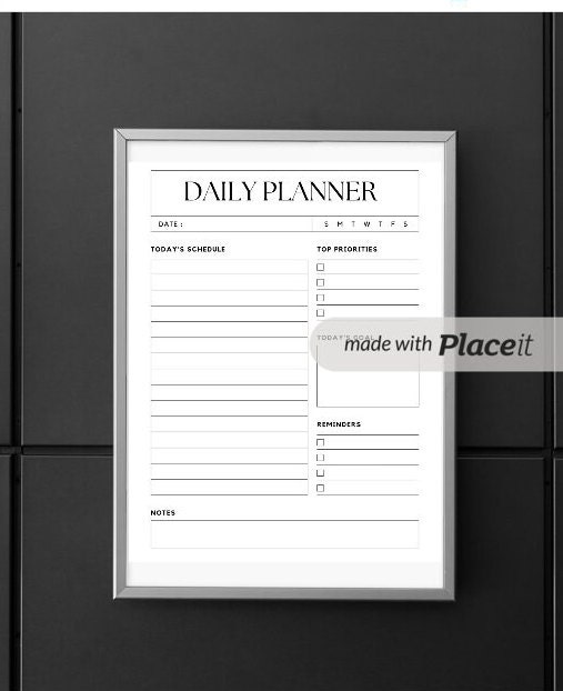 Minimalist Daily Planner Printable, Instant Download, Daily to Do List ...