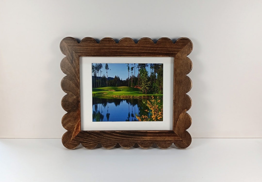 Rustic Scallop Frame, Picture Frame, Hardware Included, 8"x10", Hanging ...