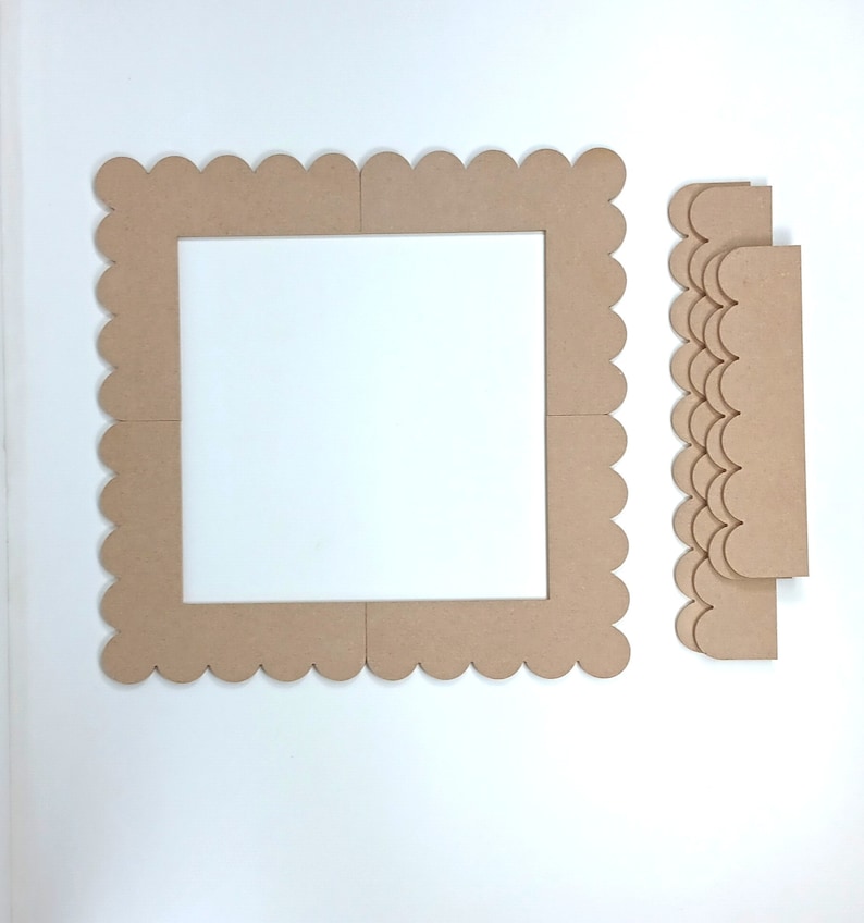 Scallops MDF Mirror Frame Set 8 Pieces 4 Corner Pieces, 4 Middle Pieces ...