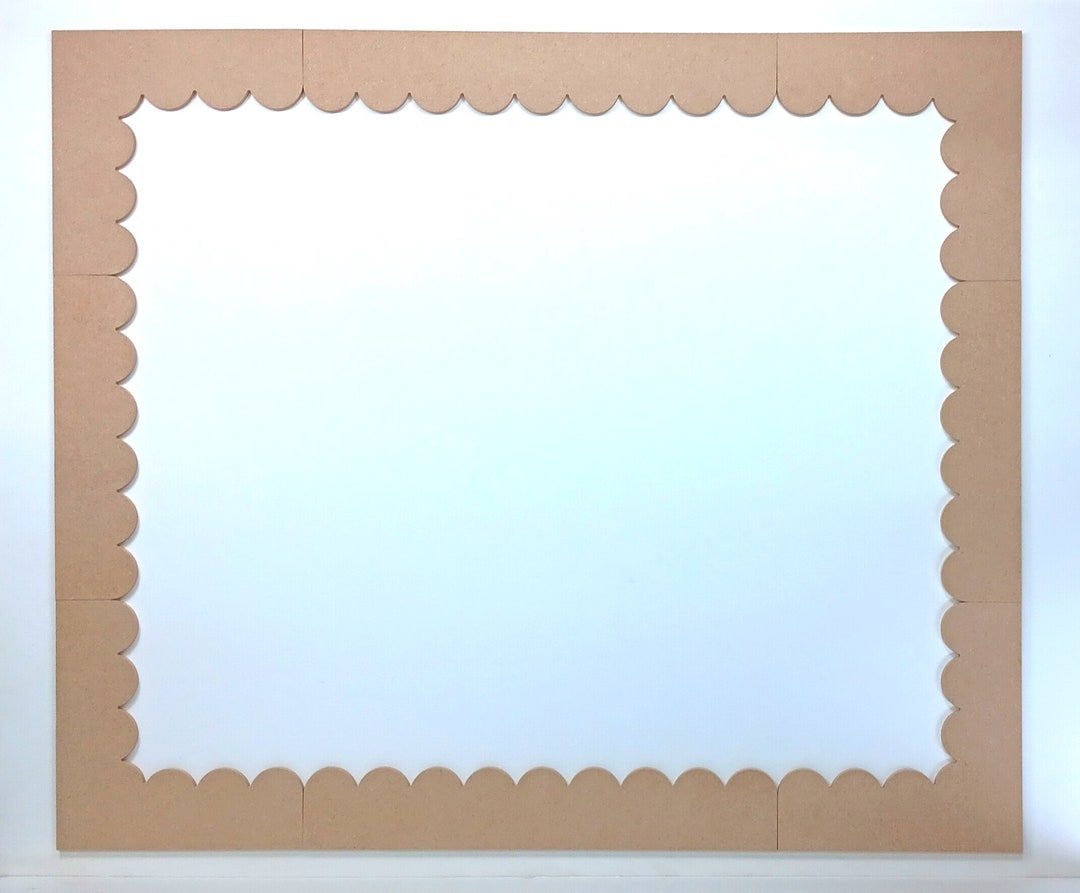 Scallops MDF Mirror Frame Set 8 Pieces 4 Corner Pieces, 4 Middle Pieces ...