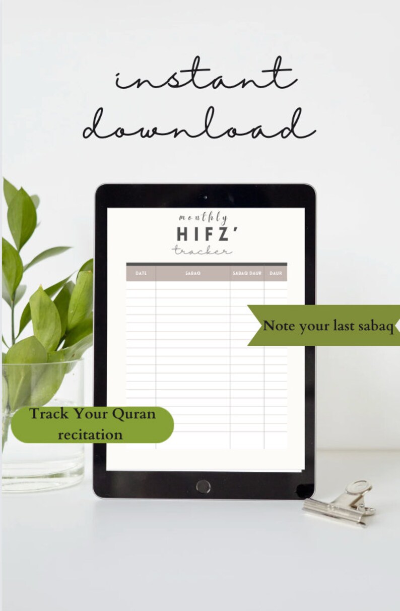 Monthly Hifz Tracker Quran Memorisation Tracker PDF Easy - Etsy