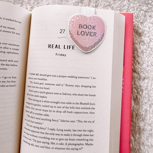 Book Lover Conversation Candy Heart Holographic Magnetic Bookmark - Etsy
