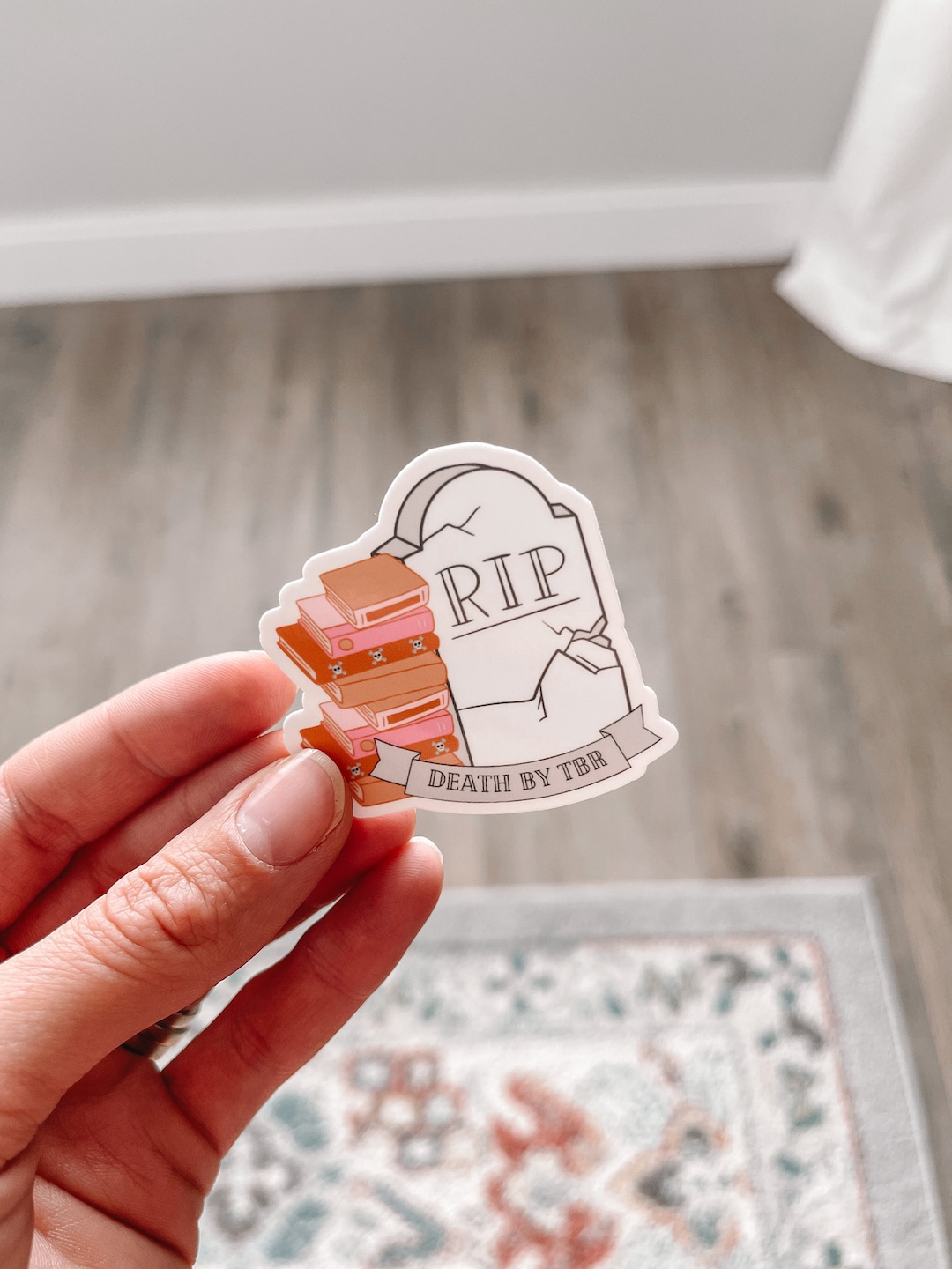 Death by TBR RIP Sticker - Etsy