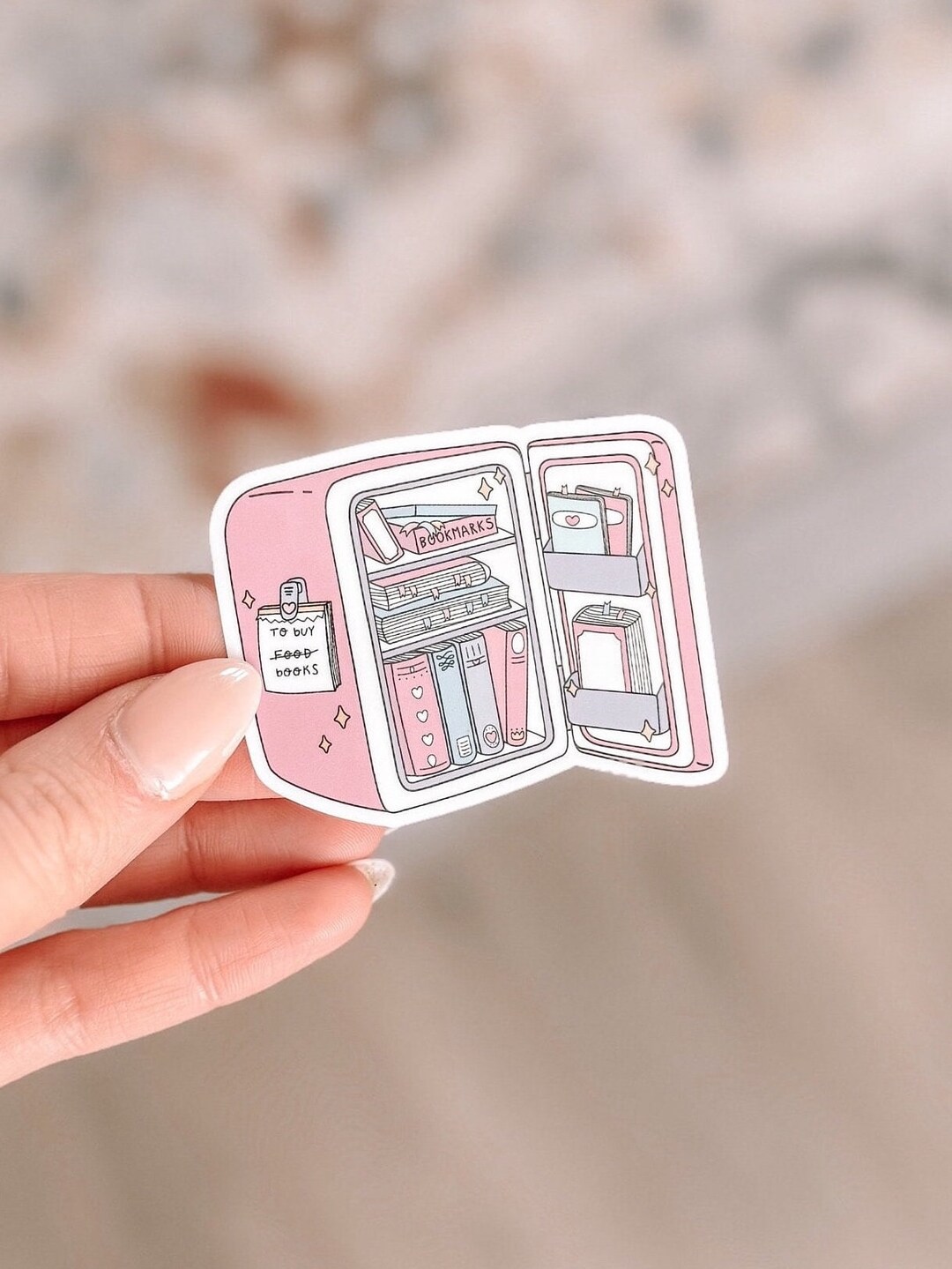 Book Fridge Sticker - Etsy