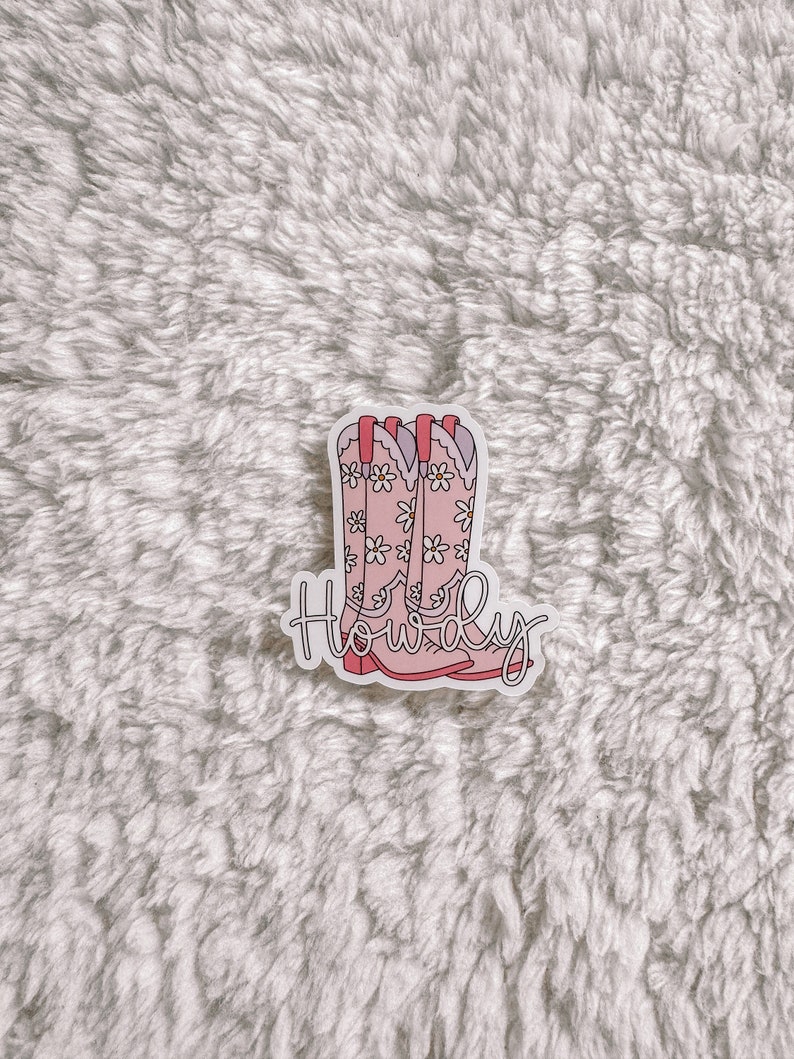 Howdy Cowgirl Boots Sticker - Etsy
