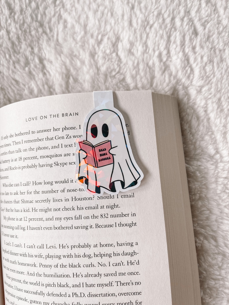 Read More Booooks Reading Ghost Holographic Magnetic Bookmark - Etsy