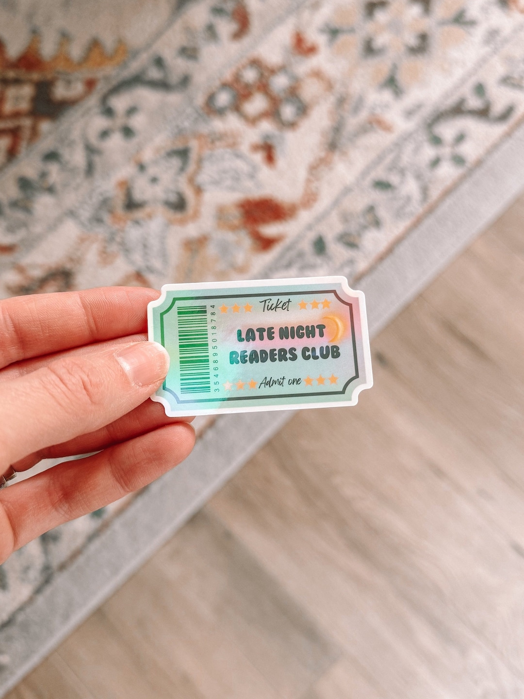 Late Night Readers Club Ticket Holographic Sticker - Etsy