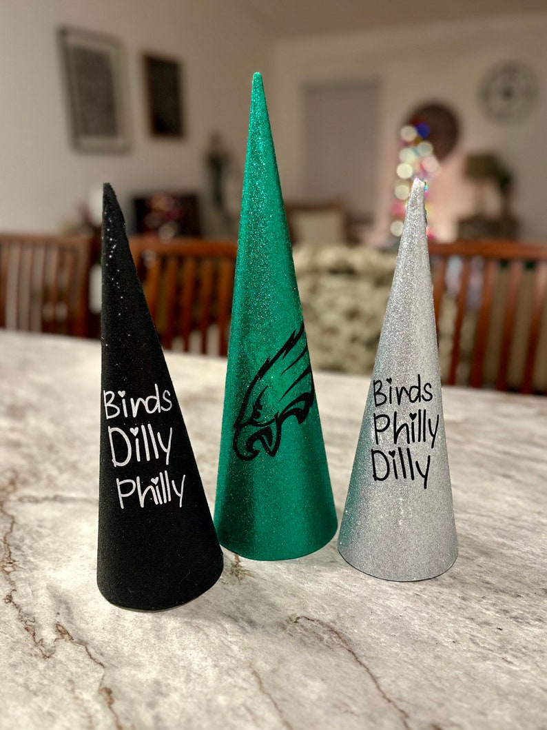 Philadelphia Eagles Inspired Christmas Holiday Decoration Tree Cone Set ...