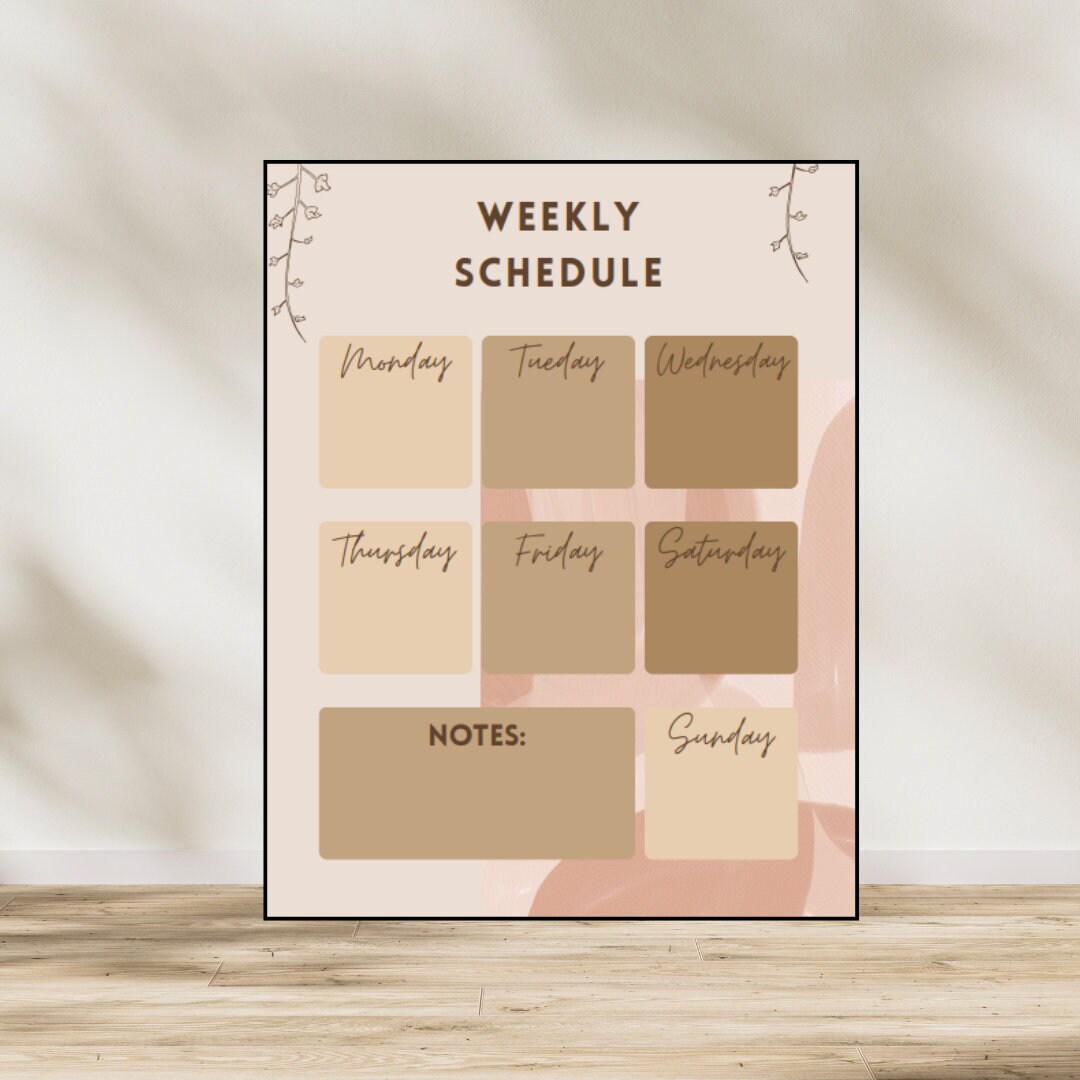 Brown Boho Simple Weekly Planner - Etsy