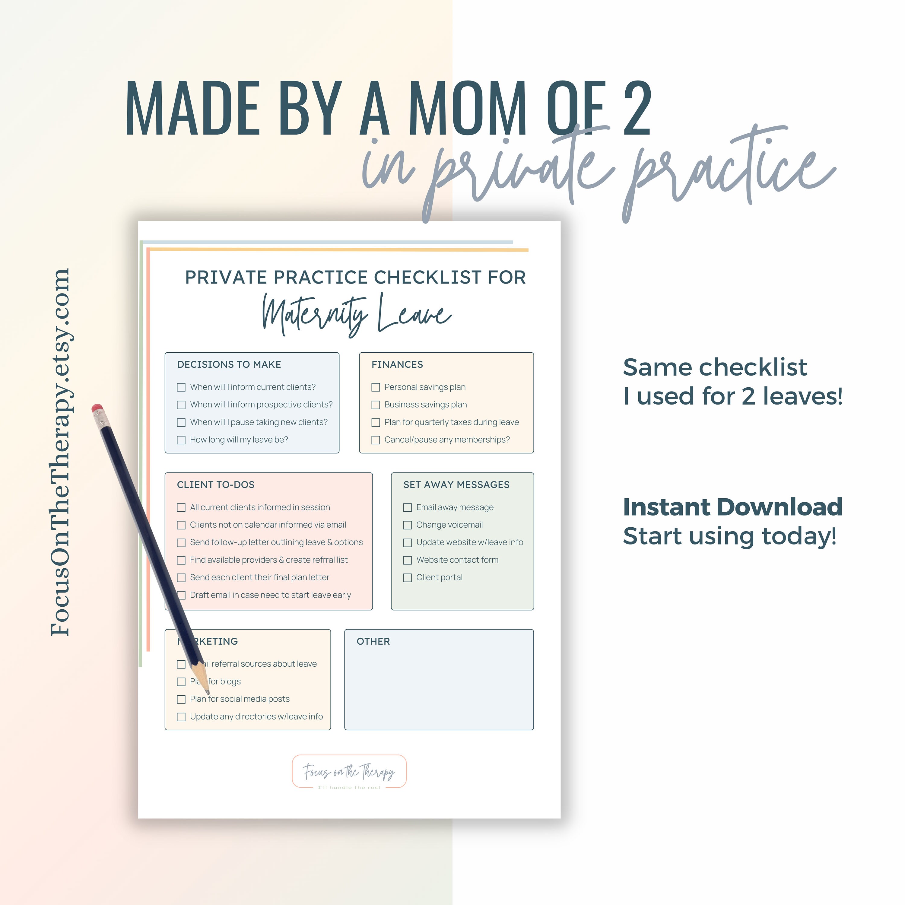 Maternity Leave Checklist for Private Practice Therapists, Maternity ...