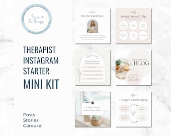 Therapist Instagram Templates Mental Health Templates Canva Templates ...