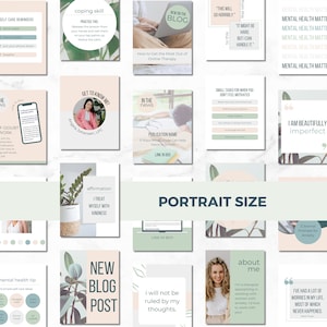 Instagram Templates for Therapists, Therapist Social Media Posts, Canva ...