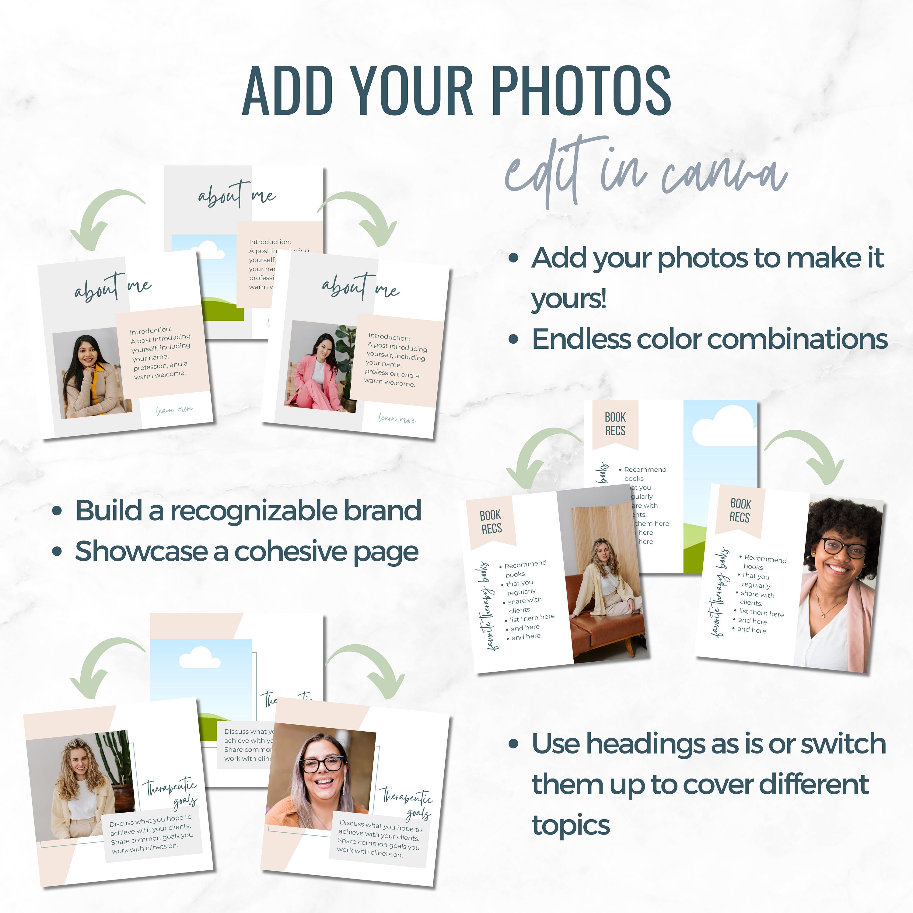 About Me Therapist Instagram Templates, Therapist Social Media Posts ...