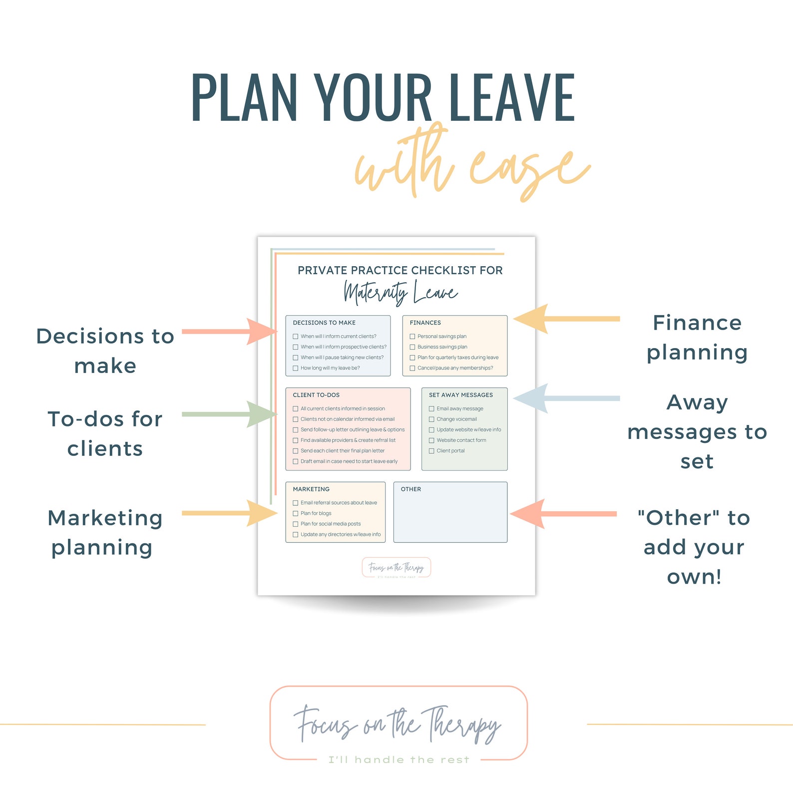 Maternity Leave Checklist for Private Practice Therapists, Maternity ...