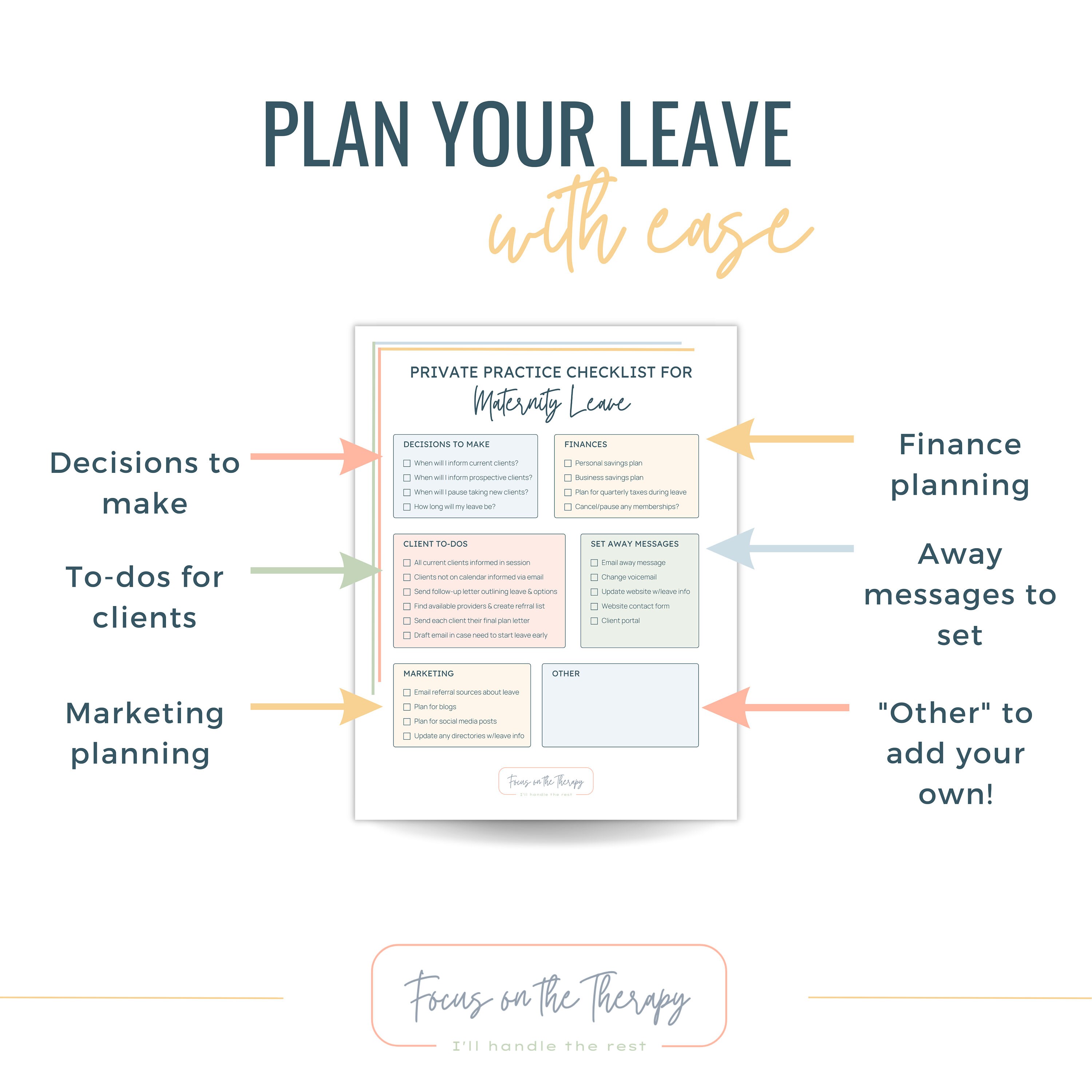 Maternity Leave Checklist for Private Practice Therapists, Maternity ...