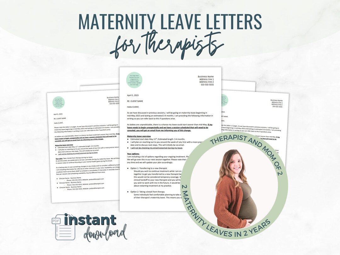 Therapist Maternity Leave Letters | Client Communication | Counseling ...