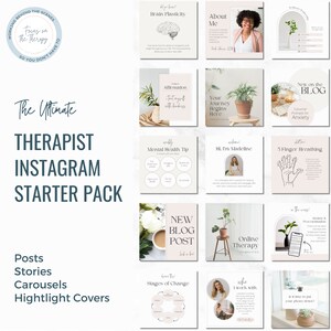 Therapist Instagram Templates Mental Health Templates Canva Templates ...