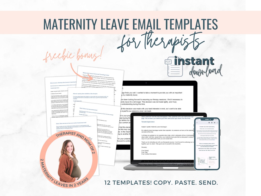Maternity Leave Email Templates for Therapists, Private Practice ...