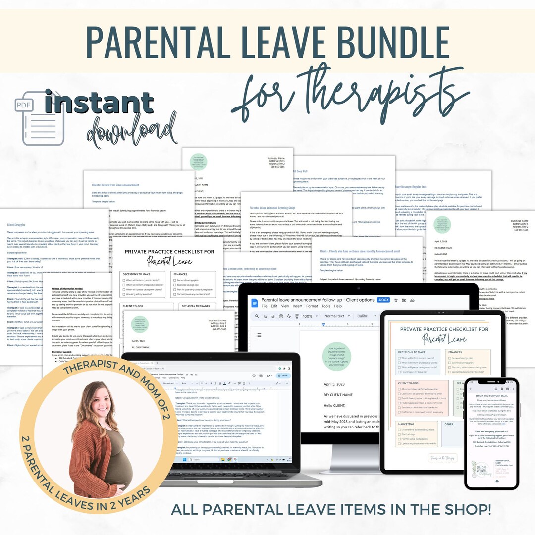 Parental Leave Bundle for Therapists - Pregnancy Planning, Therapist ...