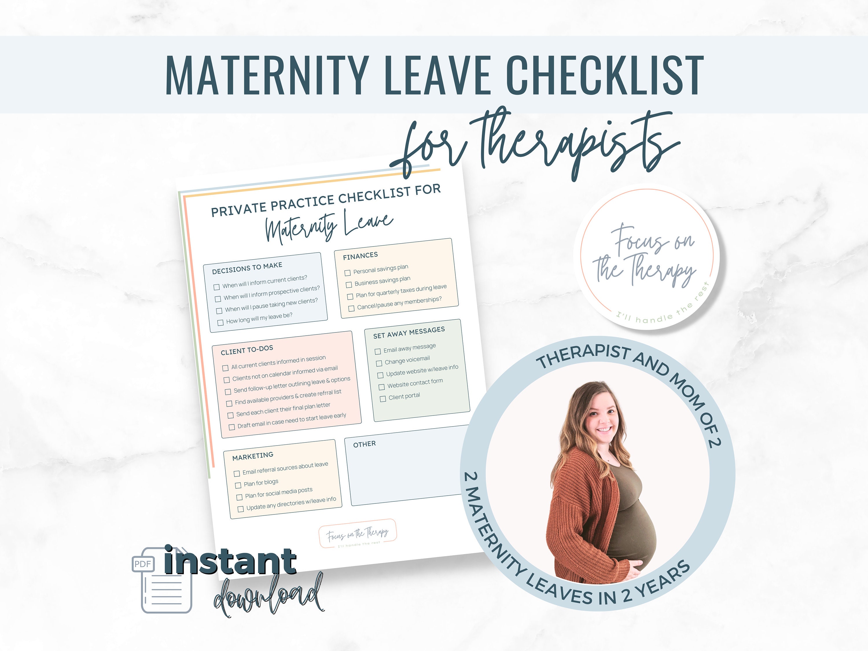 Maternity Leave Checklist for Private Practice Therapists, Maternity ...