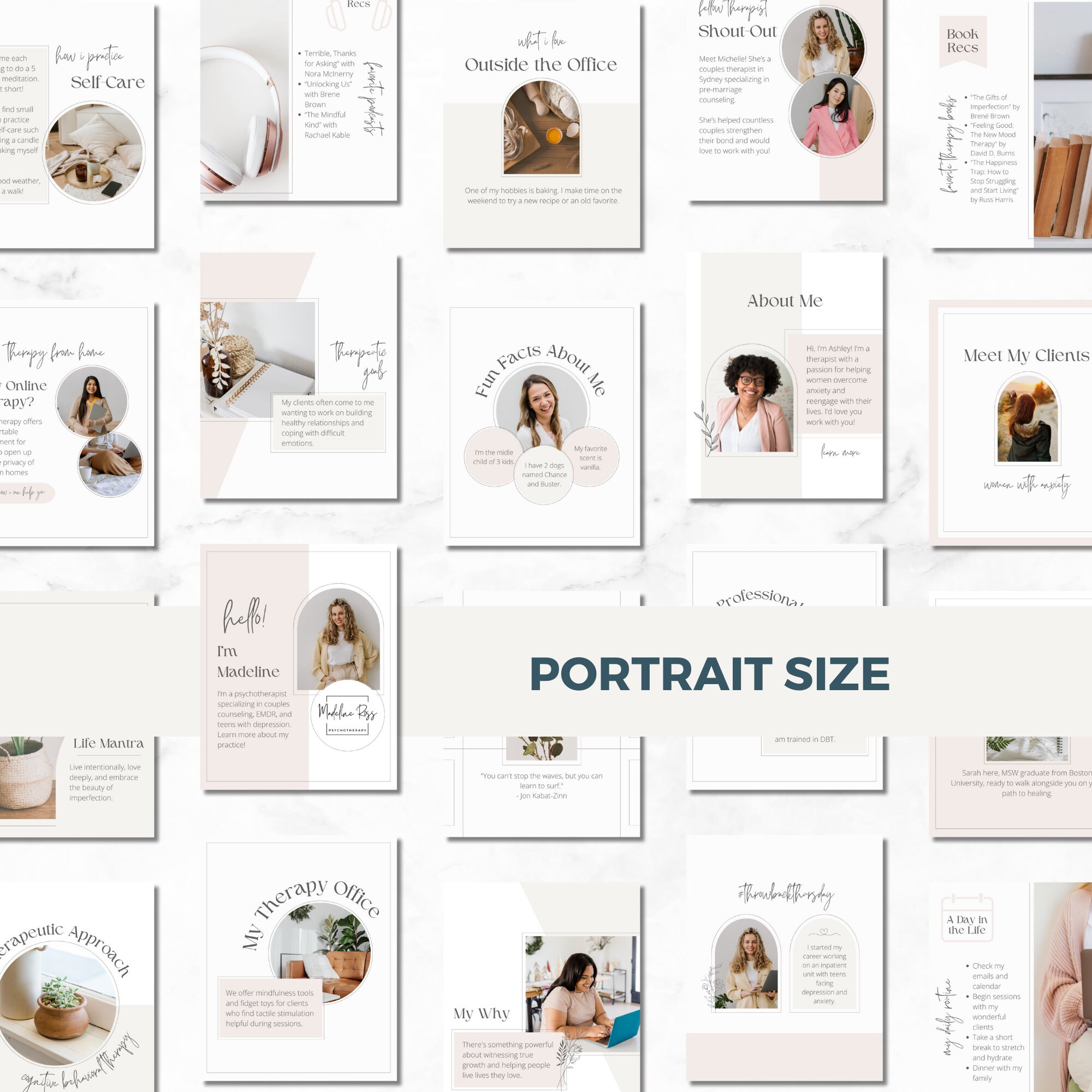 About Me Therapist Instagram Templates | Mental Health Templates ...