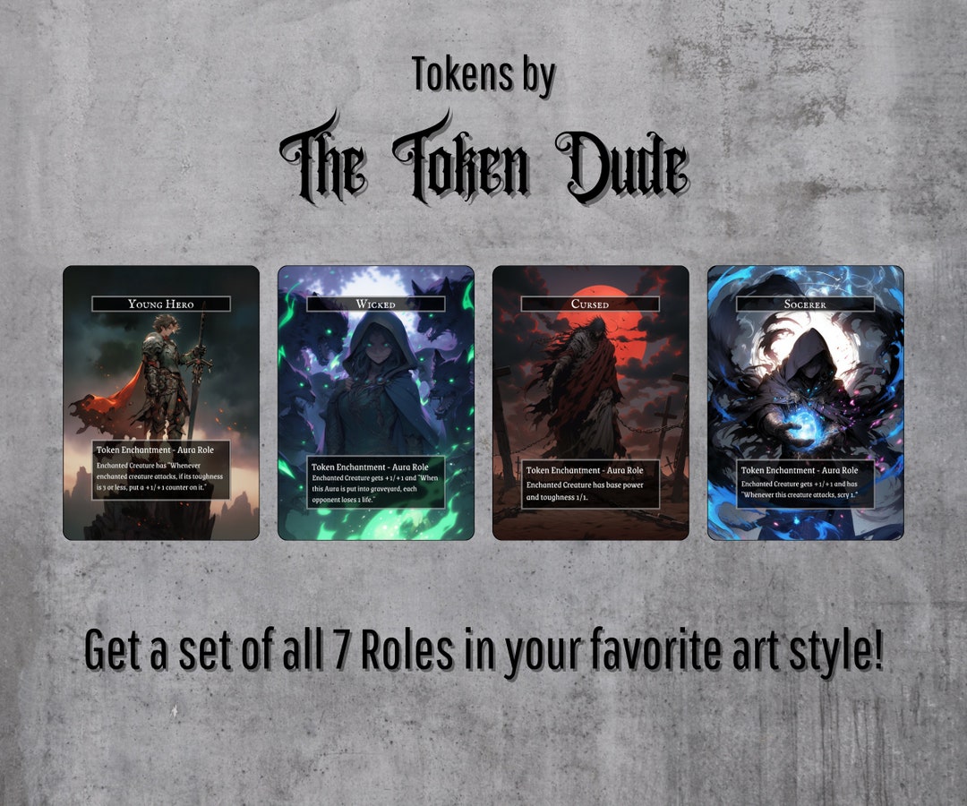 MTG Enchantment Role Token Magic the Gathering Token Anime Style - Etsy