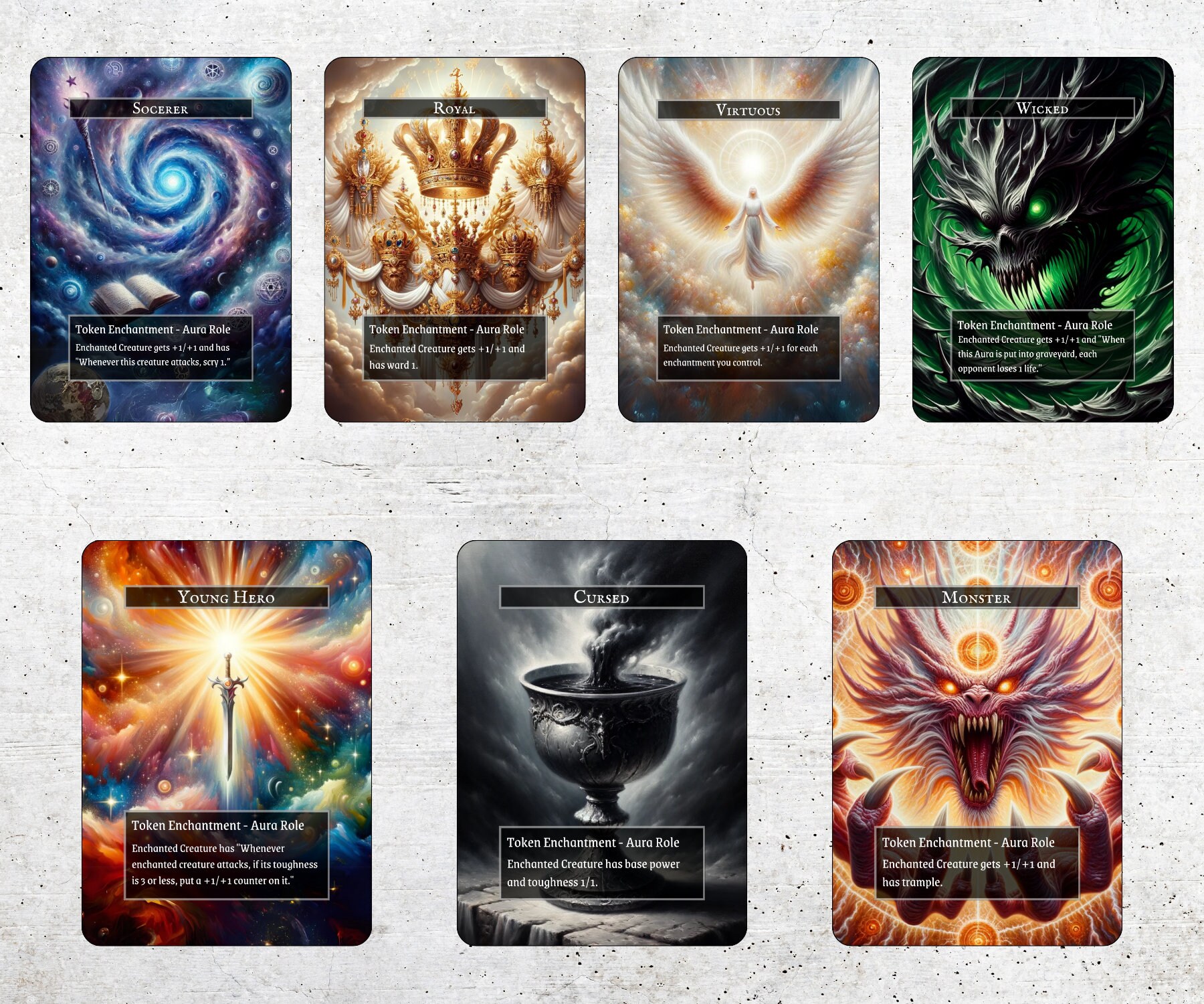 MTG Enchantment Role Token - Magic the Gathering Token - Borderless - Etsy