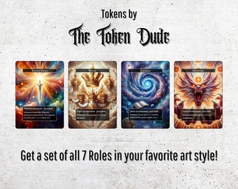 3 Role Token Set Custom MTG Magic Gathering Fantasy Board Game Card ...