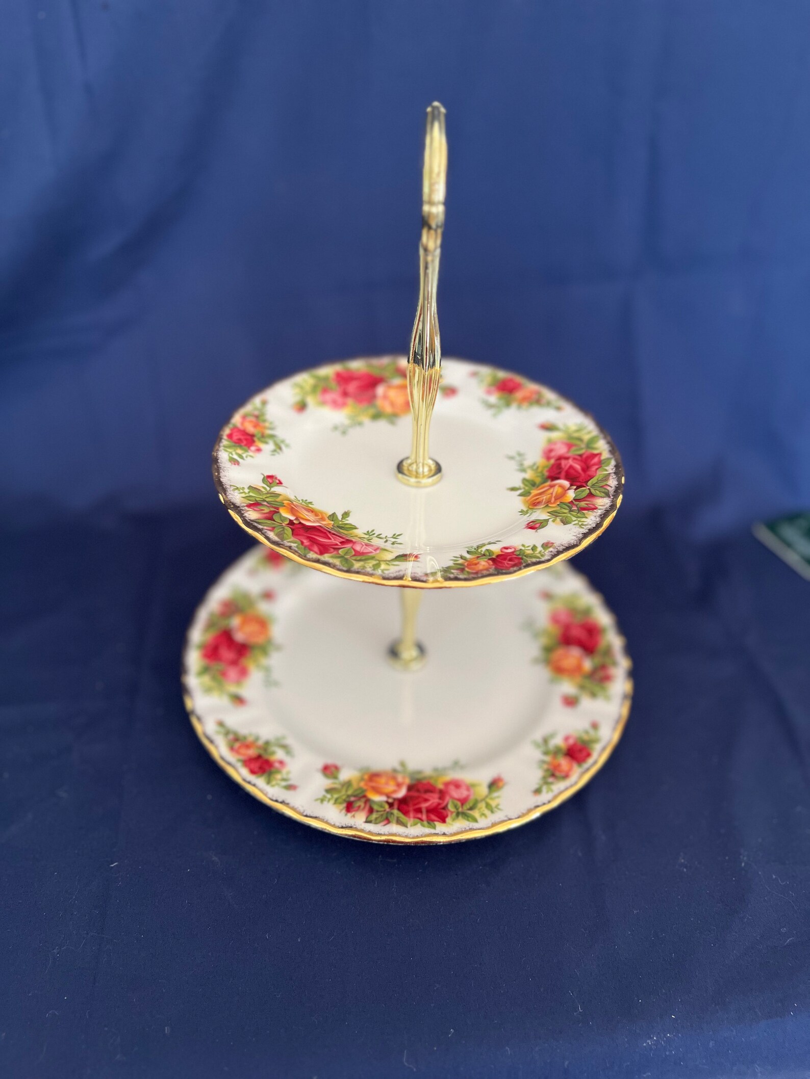 ROYAL ALBERT Old Country Roses 2 Tier Cake Stand. Vintage Bone - Etsy