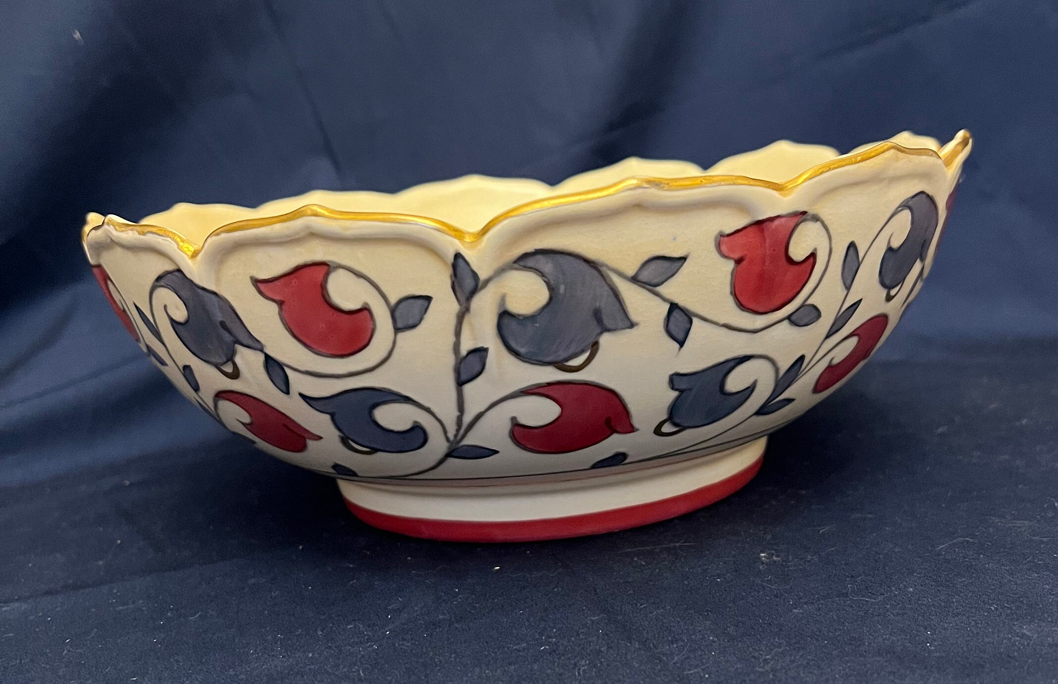 CROWN DUCAL RHEAD Bowl 1930s. Art Deco Pottery. Charlotte Rhead. Highly ...