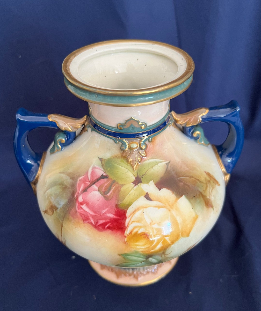 ROYAL WORCESTER HADLEY Twin Handled Vase 1907. Beautiful Design ...