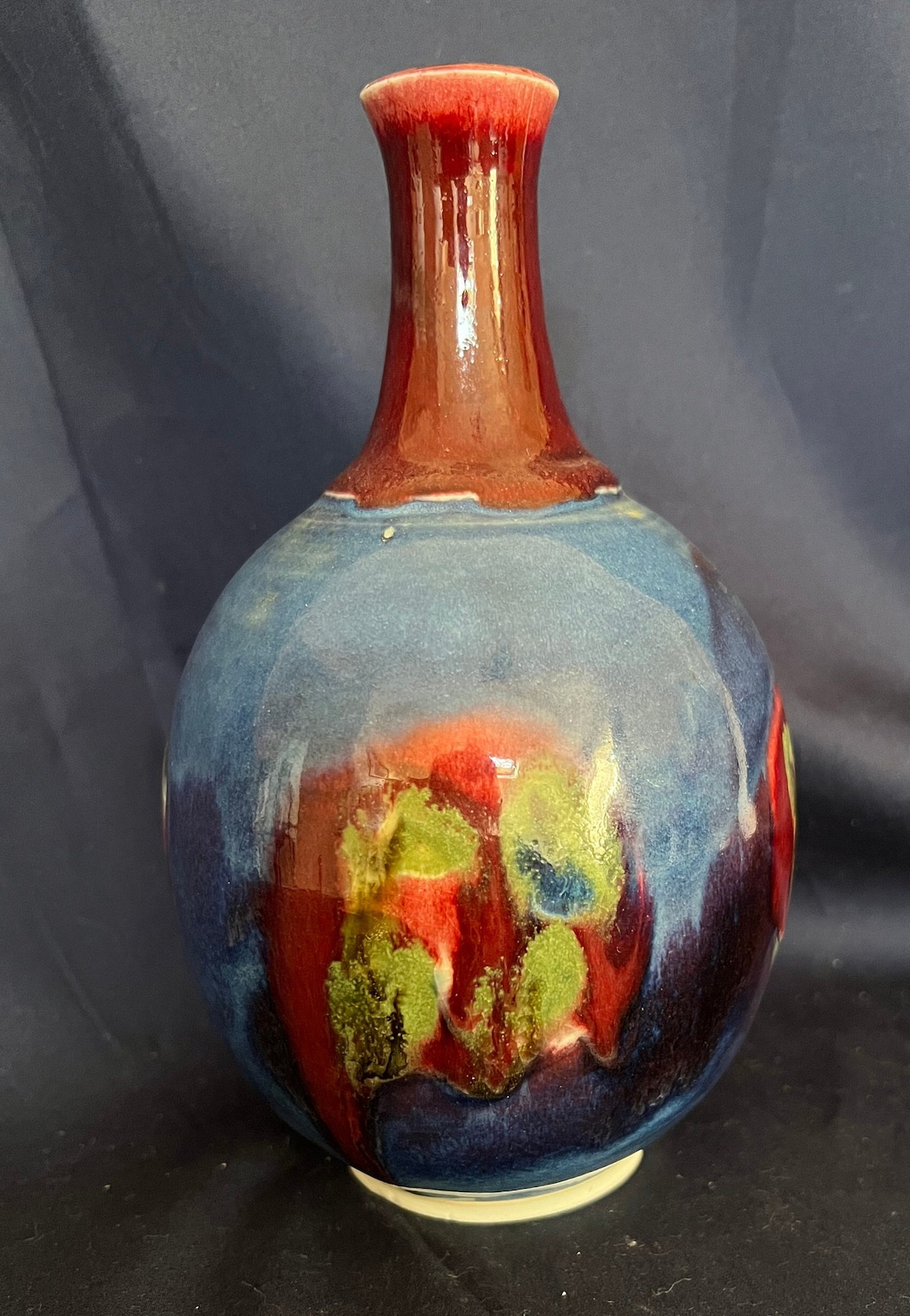 STUDIO FLAMBE VASE. One-off Studio Pottery. Unique Vase. One of a Kind ...