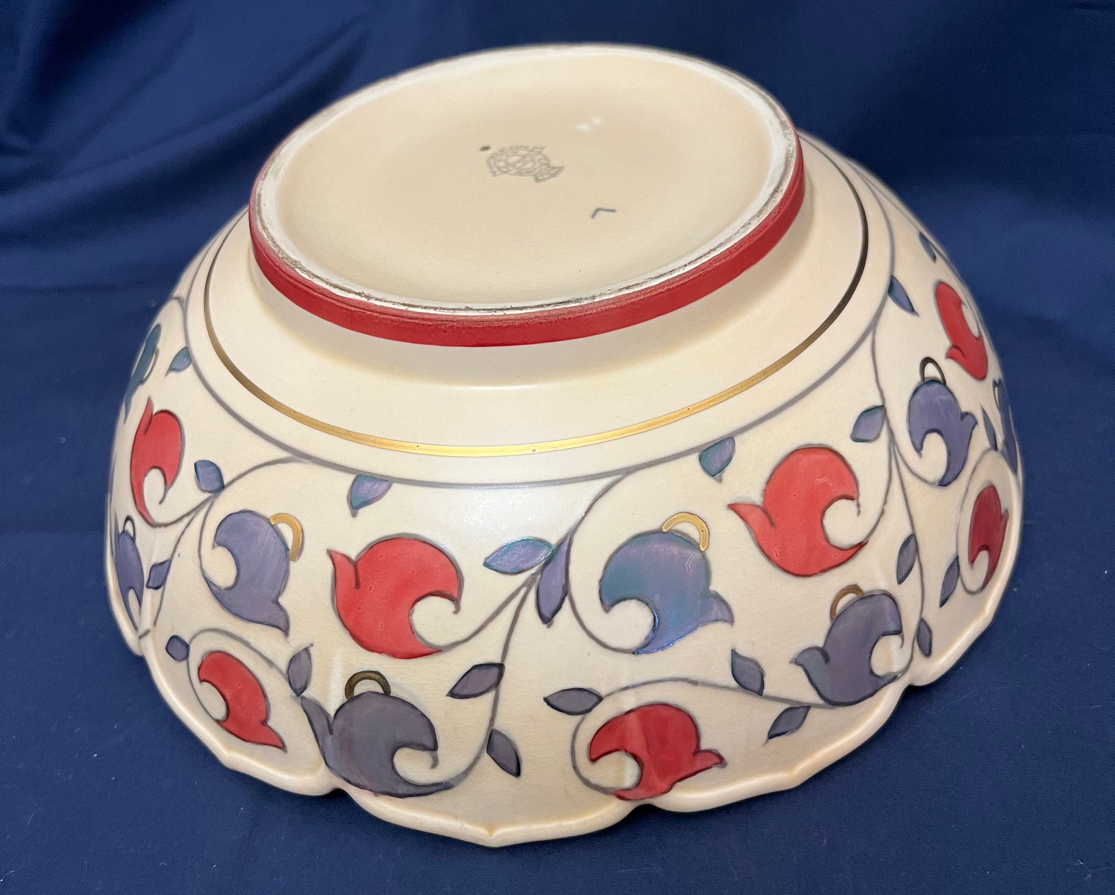 CROWN DUCAL RHEAD Bowl 1930s. Art Deco Pottery. Charlotte Rhead. Highly ...