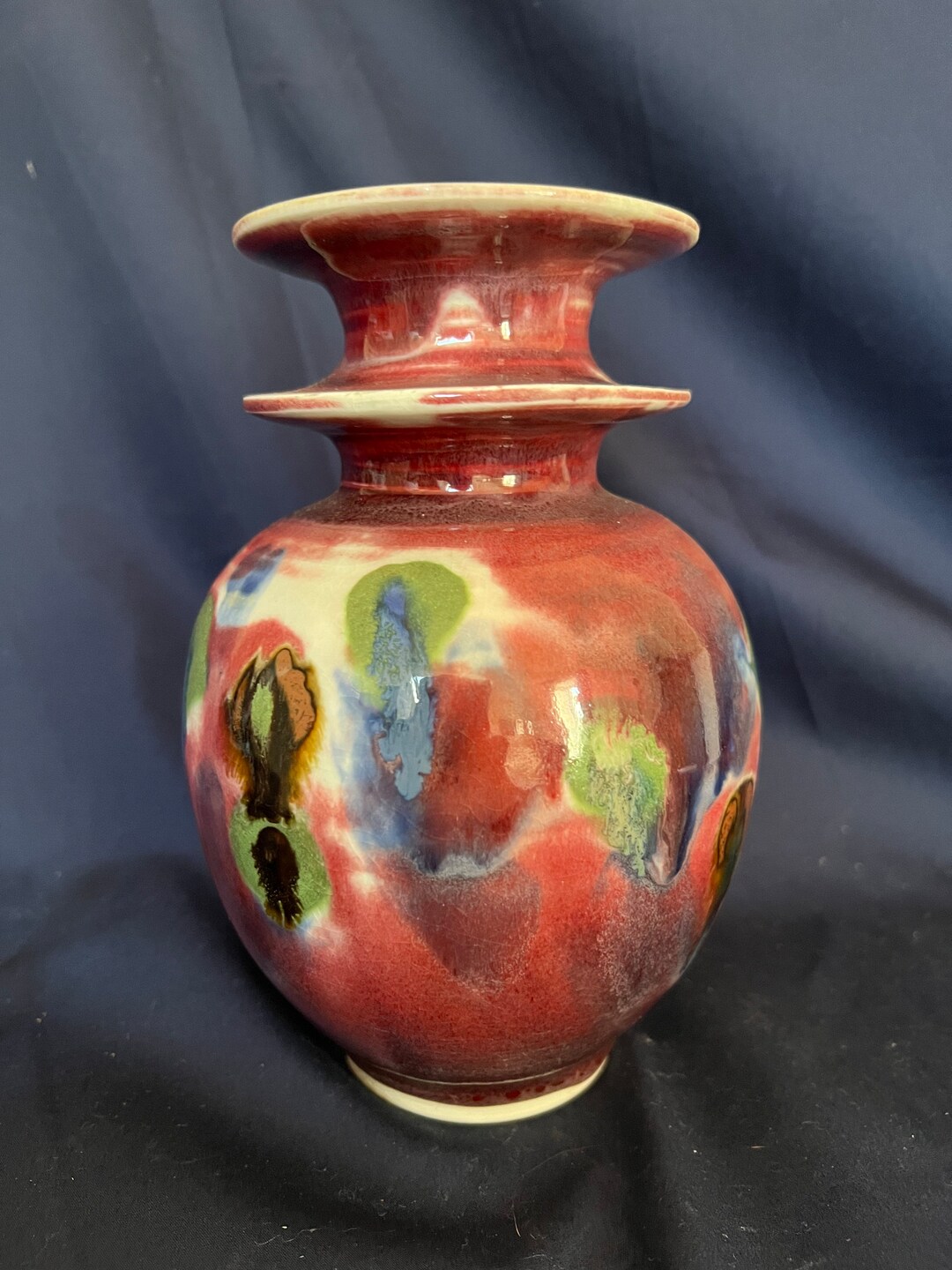 COLLARED FLAMBE VASE. Unique One-off Pottery. One of a Kind. Be ...
